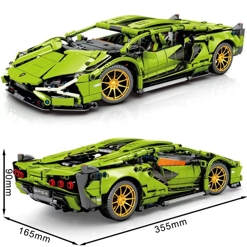 Technical-Super-Speed-Green-Lamborghinis-Sports-Car-Model-Building ...