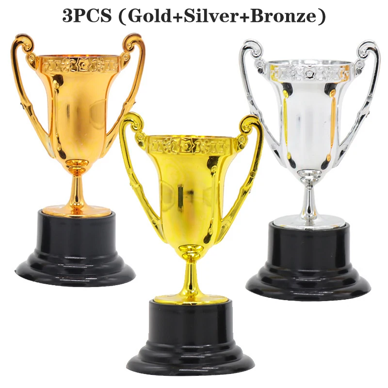 3PCS-Student-Sports-Competitions-Award-Trophy-Gold-Cups-Plastic-Mini ...