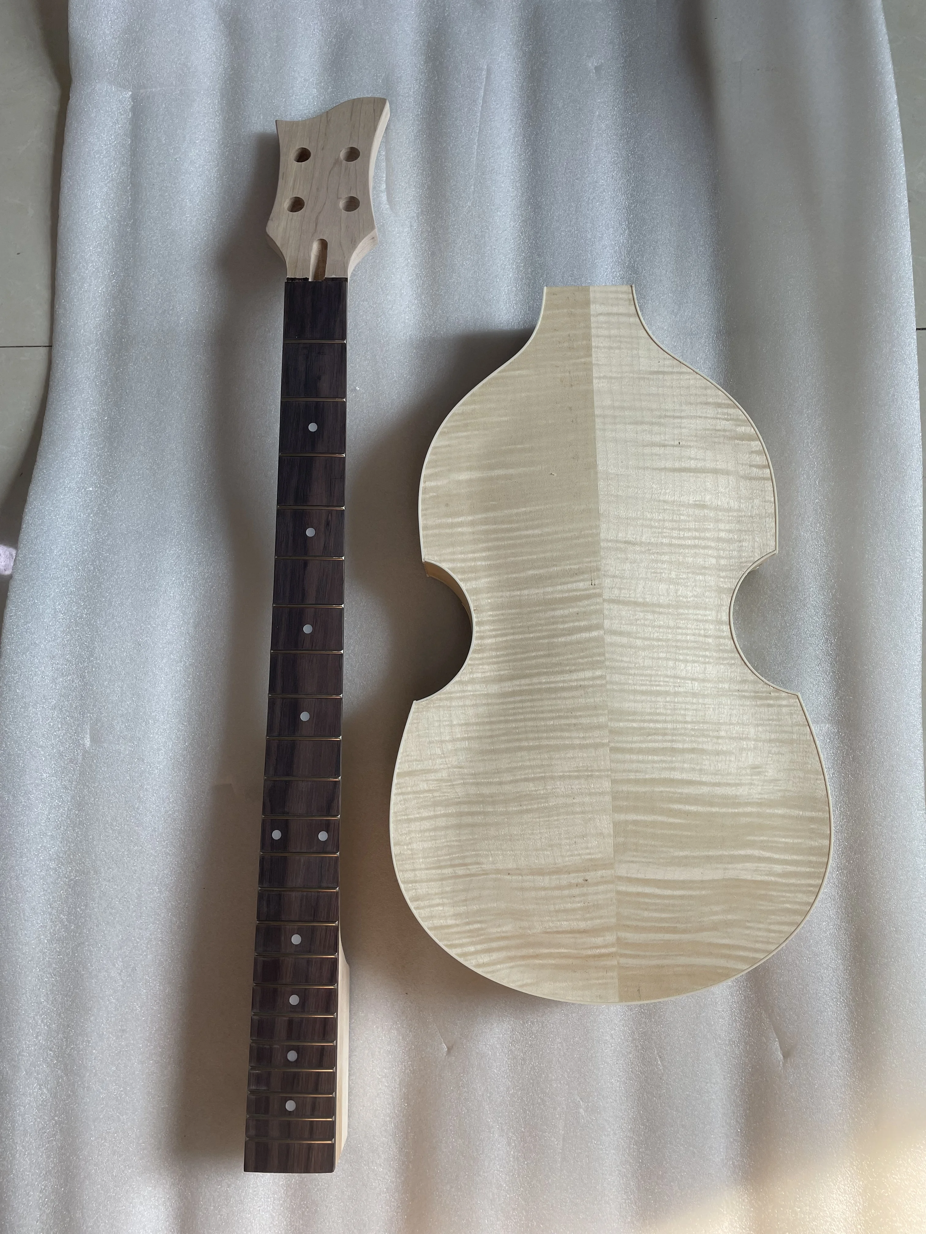 Electric-Bass-Guitar-Kit-4-Strings-Flame-Maple-Veneer-Body-Rosewood ...