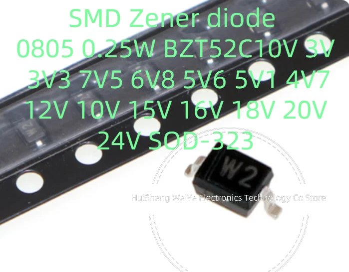 100PCS New Original SMD Zener diode 0805 0.25W BZT52C10V 3V 3V3 7V5 6V8 5V6 5V1 4V7 12V 10V 15V ...
