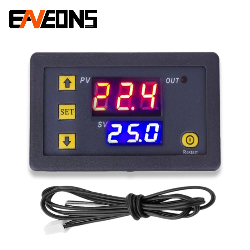 W3230 Digital Thermostat 12V 24V AC110-220V Microcomputer Temperature Controller LED Display ...
