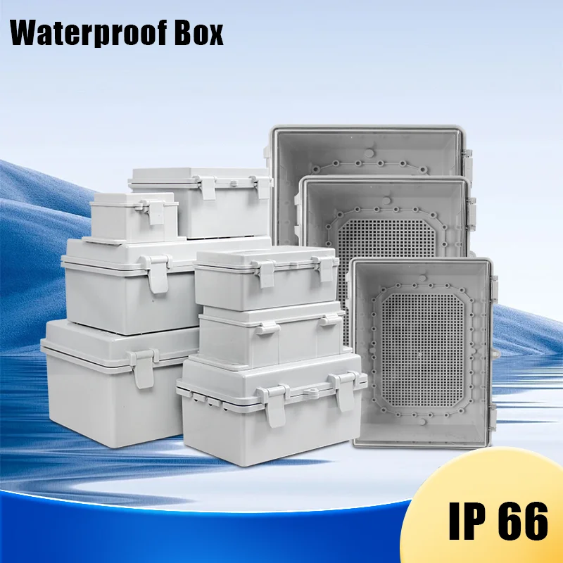 IP66 Waterproof Gray/Transparent Cover Enclosure ABS Plastic Outdoor ...