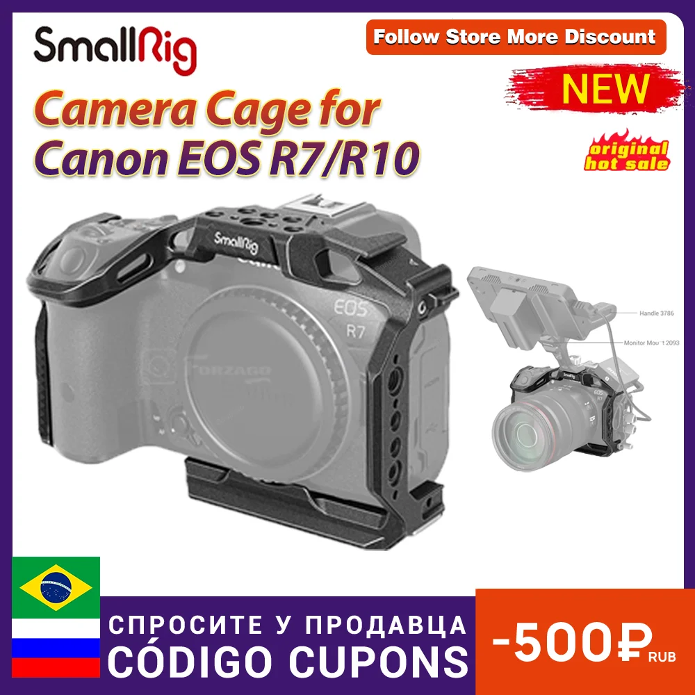 SmallRig Cage R7 R10 “Black Mamba” DSLR Camera Cage for Canon EOS R7 ...