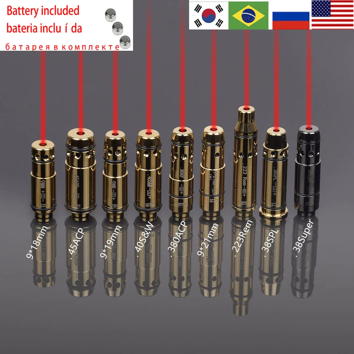 Tactical-9MM-223Rem-38SPL-380ACP-45-Laser-Training-Bullet-Cartridge-Dry ...