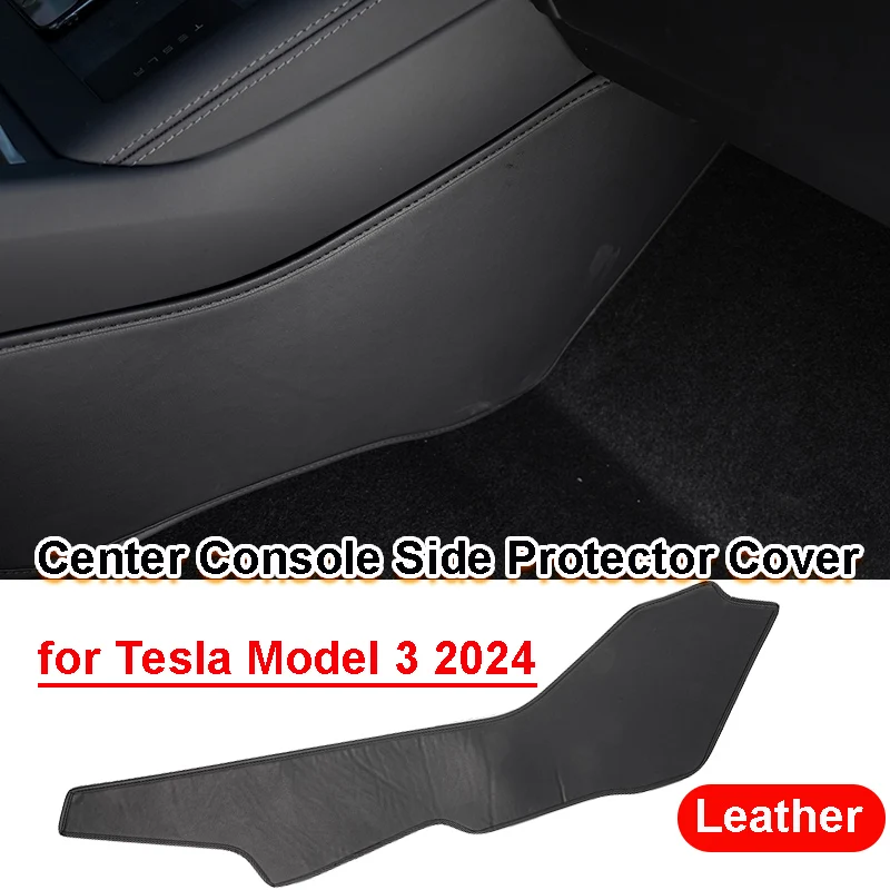 For-Tesla-Model-3-2024-Center-Console-Side-Wall-Cover-PU-Leather-Anti ...