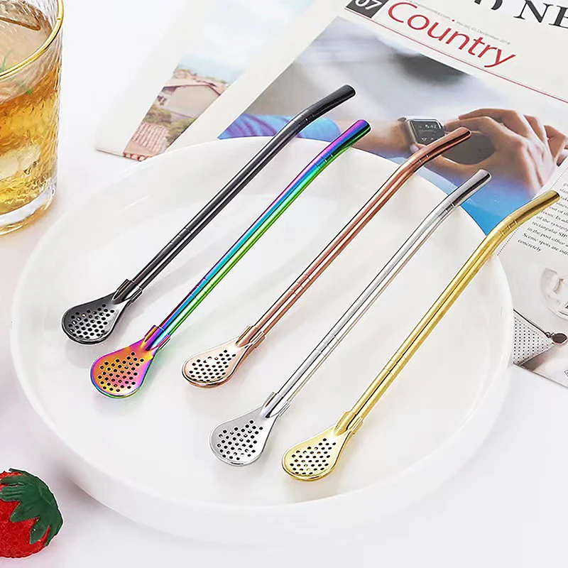 Reusable-Straws-Metal-Stainless-Steel-Drinking-Straw-Milk-Drinkware ...