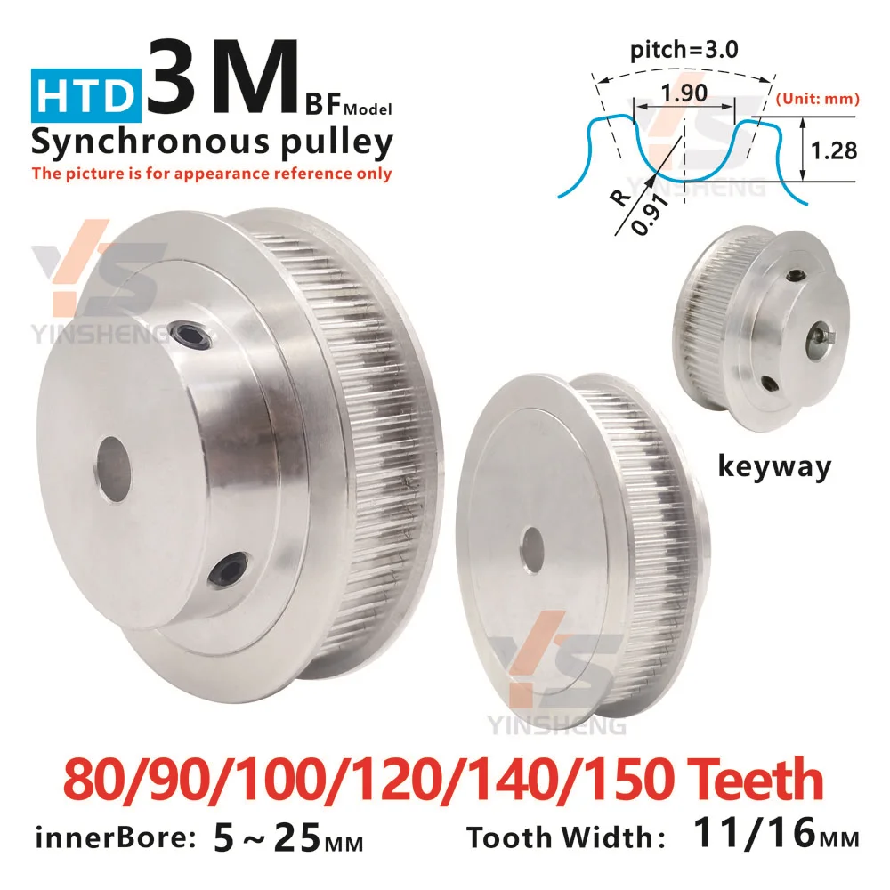 HTD-3M-synchronous-Timning-pulley-80T-90T100T-120T-140T-150-Tooth-Belt ...