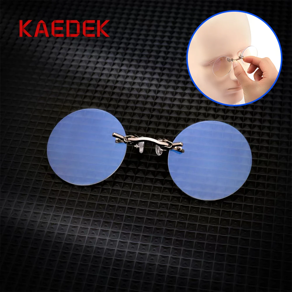 KAEDEK Clip On Nose Glasses Round Rimless Matrix Morpheus reading ...
