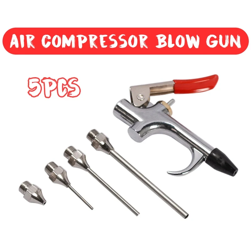 5Pcs-set-Air-Compressor-Blow-Gun-Metal-Tool-Air-Inlet-Kit-Spray-Blower ...