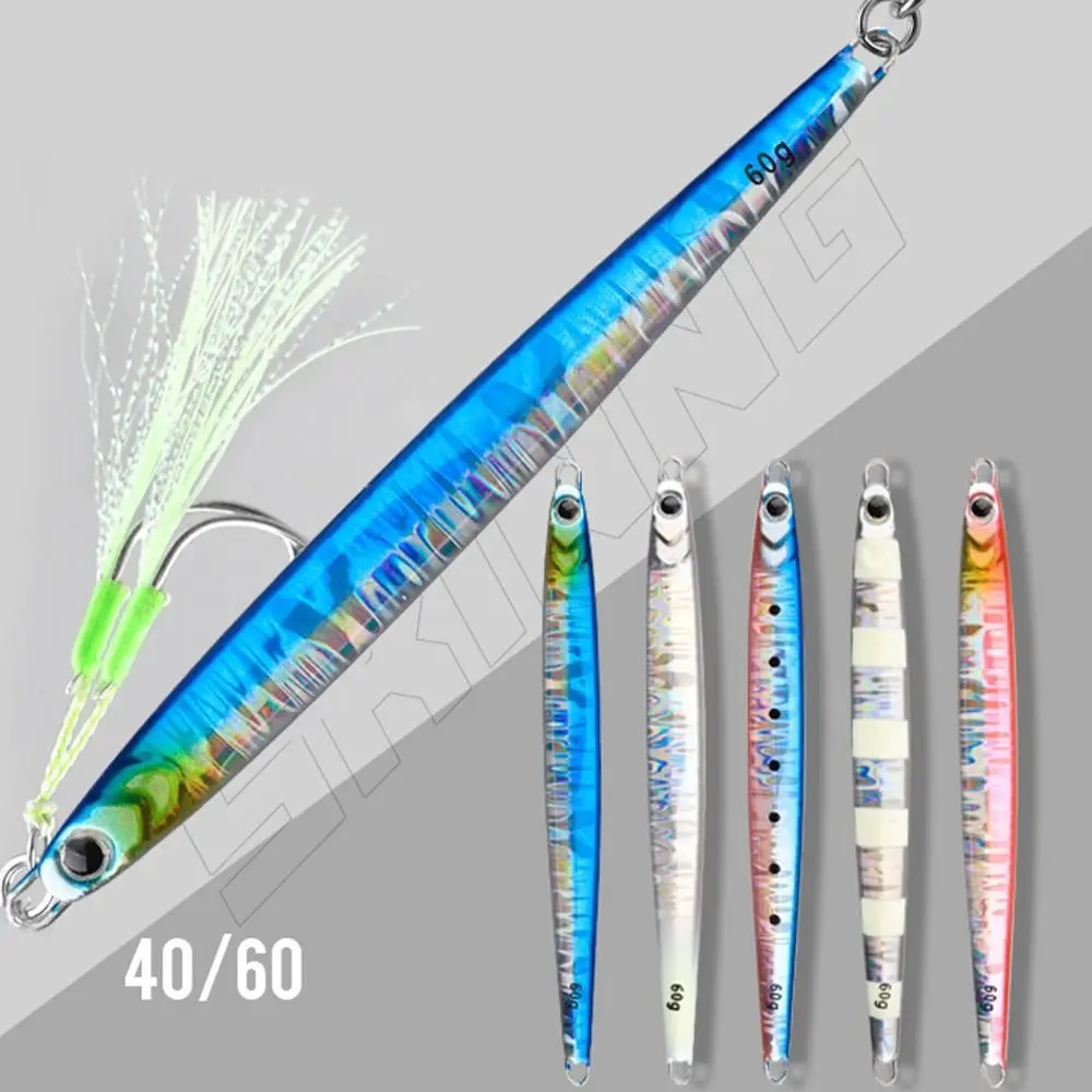 Electroplated Metal Jig 3D Eyes Fishing Lure 40g 60g Long Cast Metal ...