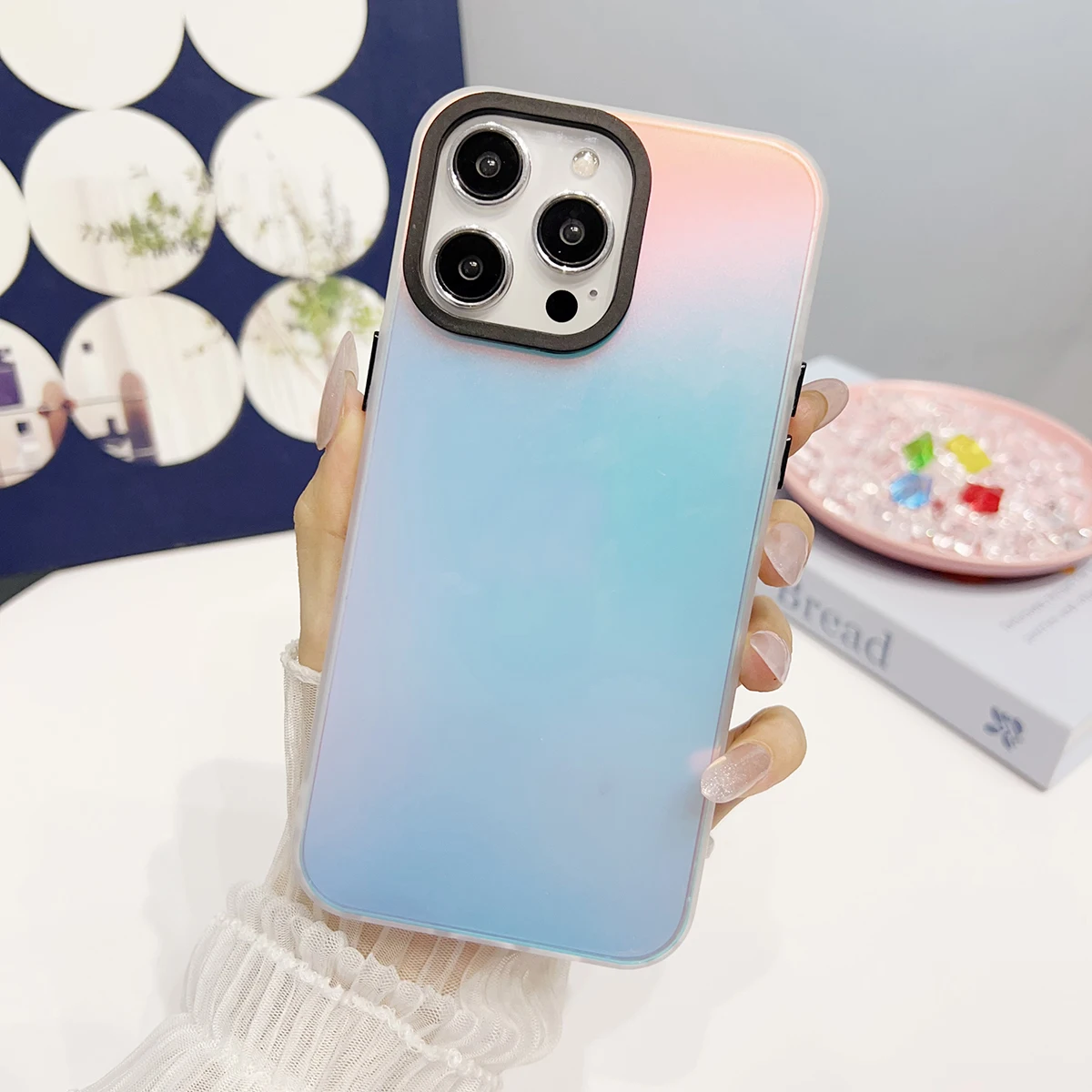 Fashion-Matte-Aurora-Laser-Gradient-Phone-Case-For-iPhone-11-14-13-12 ...