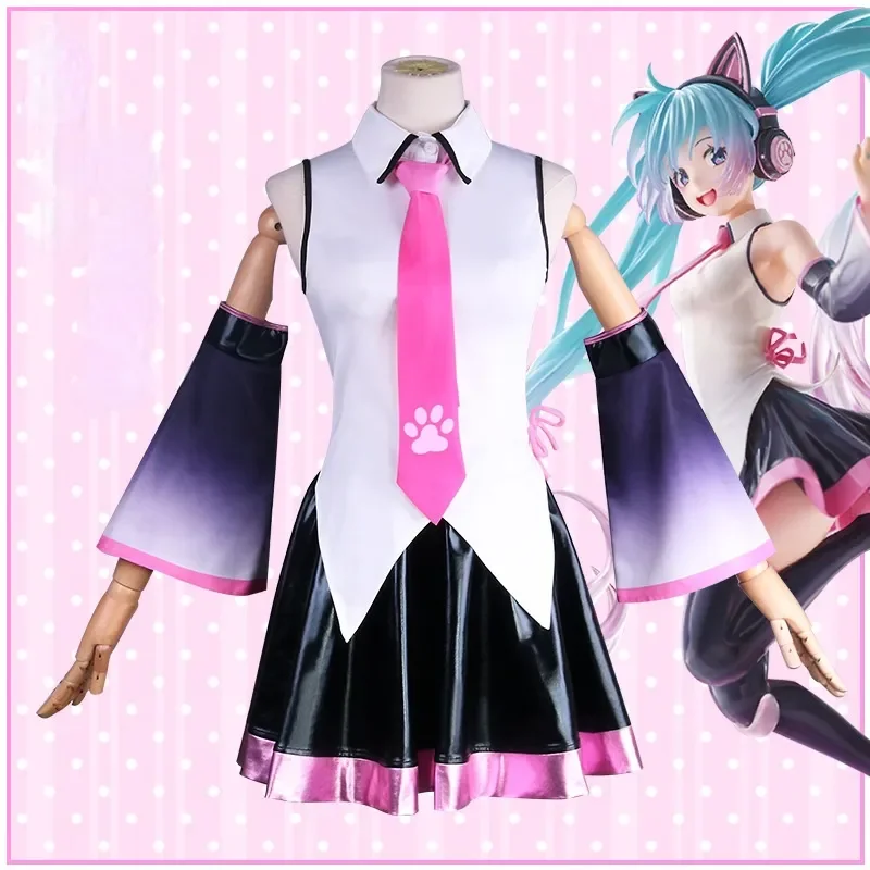 New-Vocaloid-Miku-pink-Cosplay-Costume-Japan-Midi-Dress-Beginner-Future ...