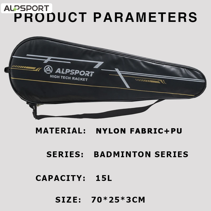 ALP Badminton Racket Bag Racket Cover Training Fit 2 Racquets Adult ...