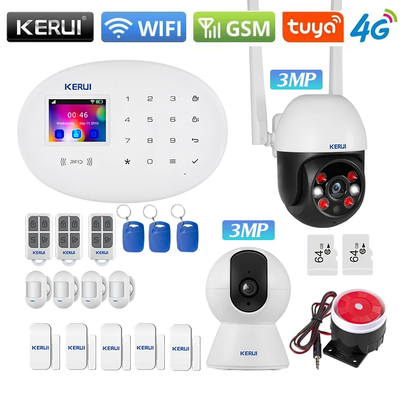 KERUI-W204-Alarm-System-Smart-Tuya-Home-Security-WIFI-4G-GSM-Home ...