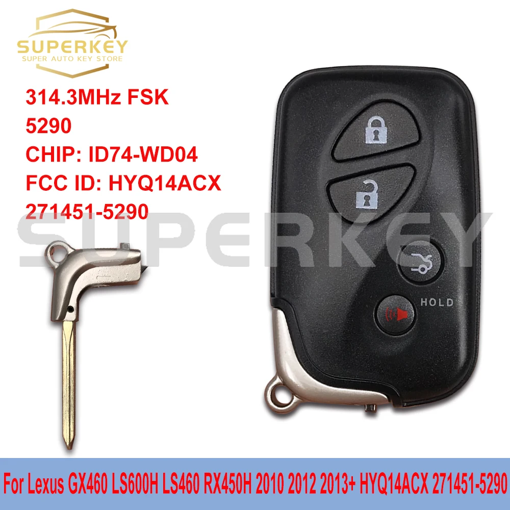 SUPERKEY 4 Buttons ID74 PCB 5290 Smart Remote Key For Lexus GX460 ...