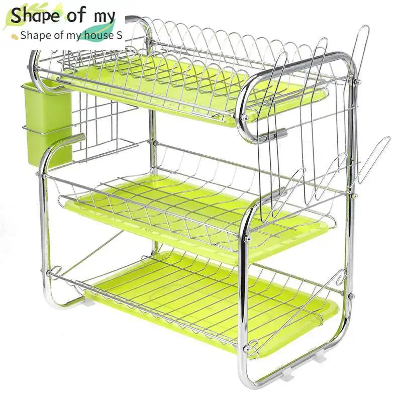 3 Tier Sink Dish Drying Rack Bowl Shelf Cutlery Holder Multi layer ...