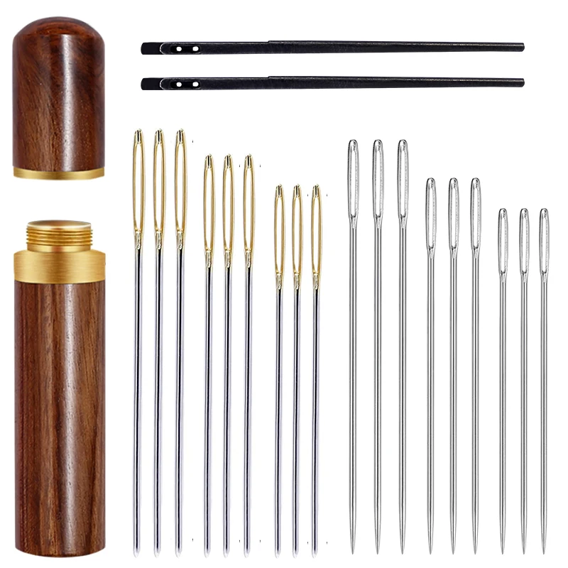 New-DIY-Leather-Stitch-Tool-Double-Hole-Leather-Rope-Lace-Needle-Hand ...