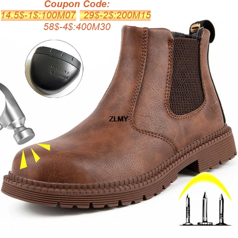 Waterproof Safety Shoes For Men Puncture Proof Work Safety Boots Men ...