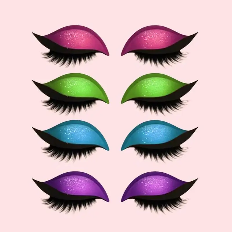 Instant Eyeshadow Eyelash Stickers Waterproof Sweatproof Long Lasting ...