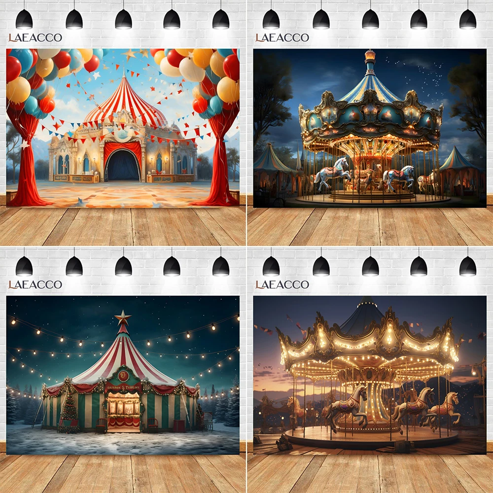 Circus-Carousel-Theme-Birthday-Background-Balloons-Tents-Carnival ...
