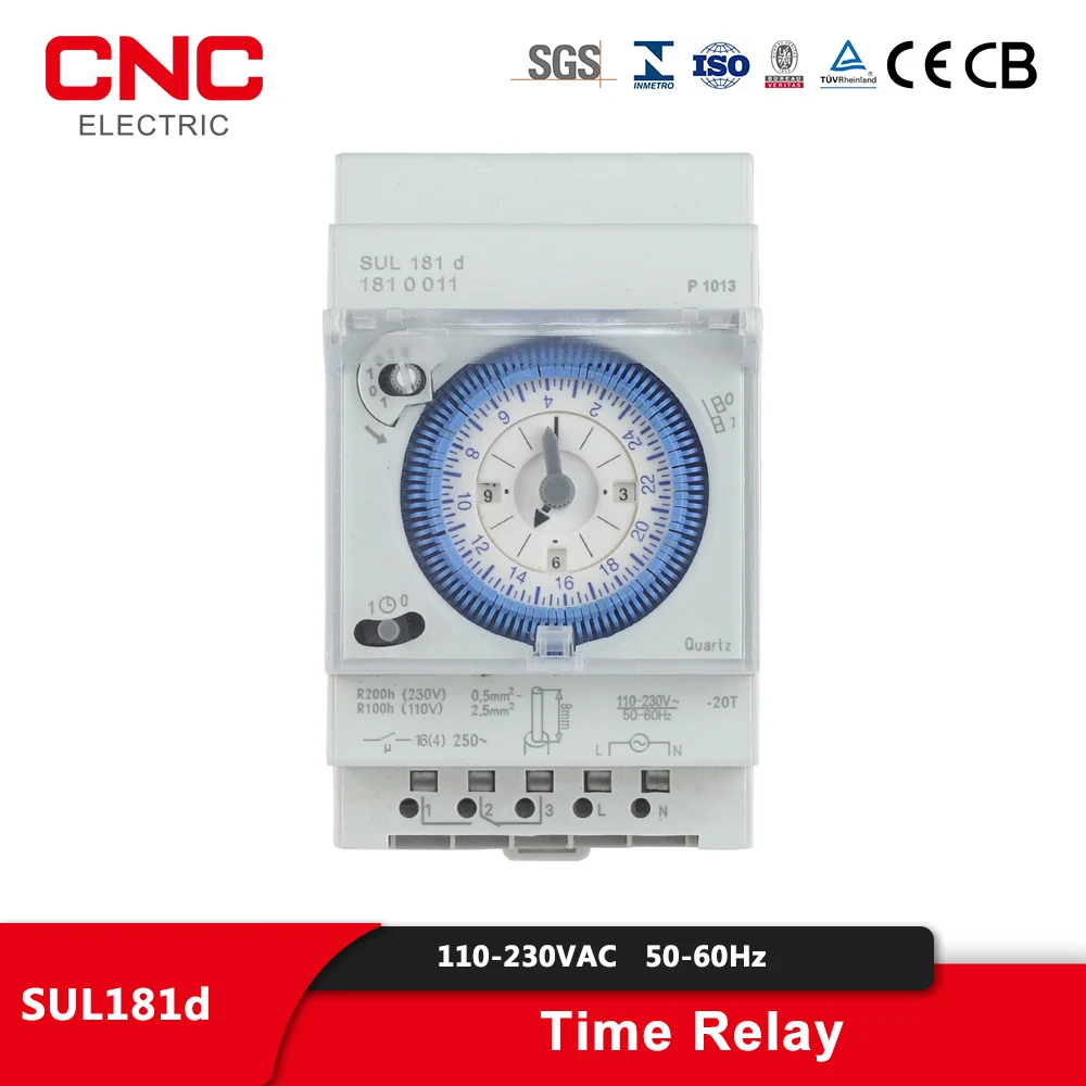 CNC SUL181d Time Relay Track Installation Mechanical Timer 220V 24-hour ...