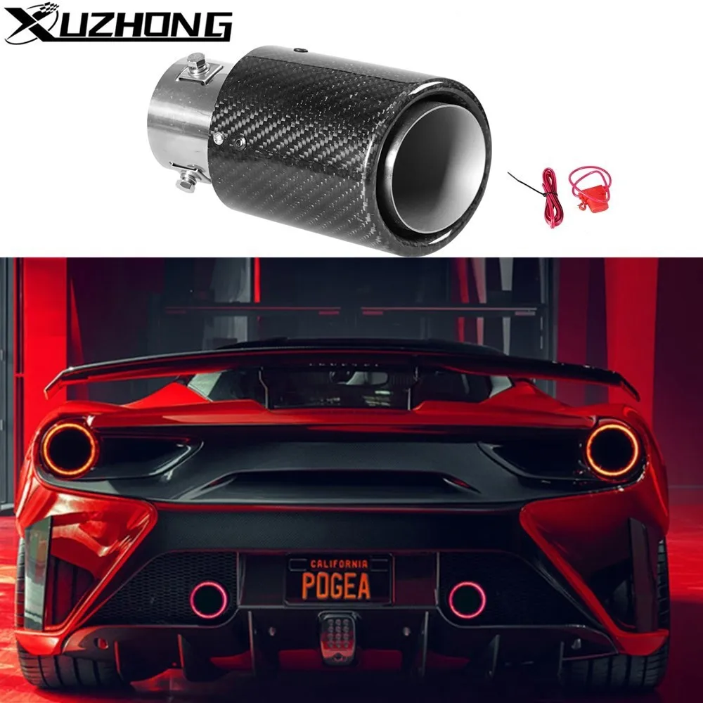 Universal-Exhaust-Muffler-Tip-Real-Carbon-Fiber-Racing-Automobile-Car ...