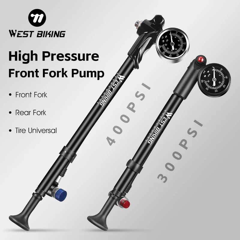 WEST-BIKING-Bicycle-Pump-300PSI-400PSI-High-Pressure-Bike-Front-Fork ...