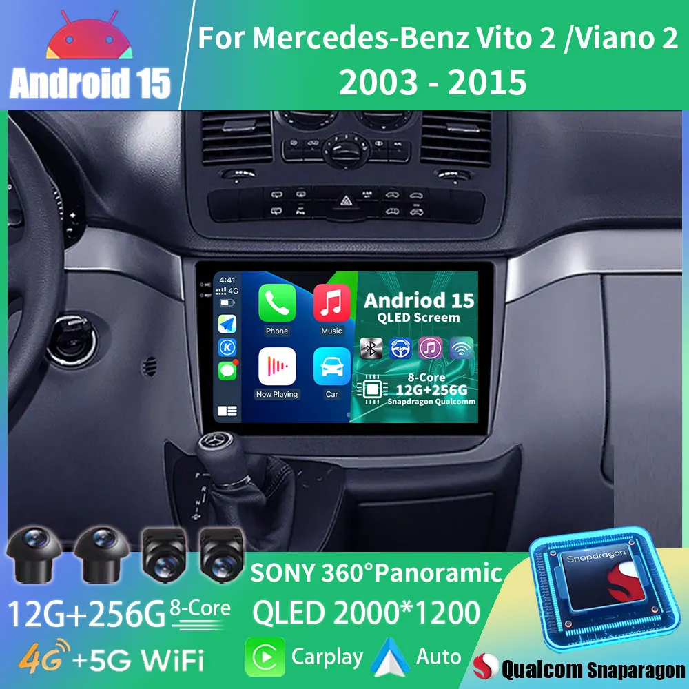 Android 15 Car Radio For Benz Vito 2 Viano 2 W639 2003 - 2015 GPS ...