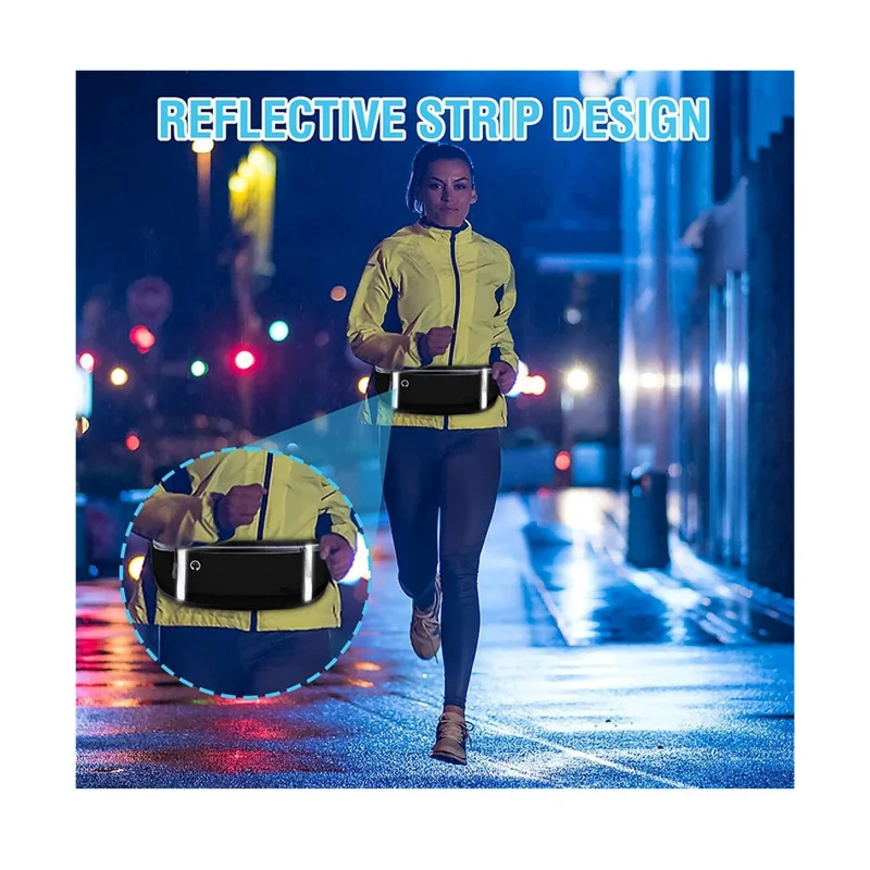 Reflective-Stripe-Running-Pouch-Runners-Belt-Workout-Waist-Bag-Unisex ...