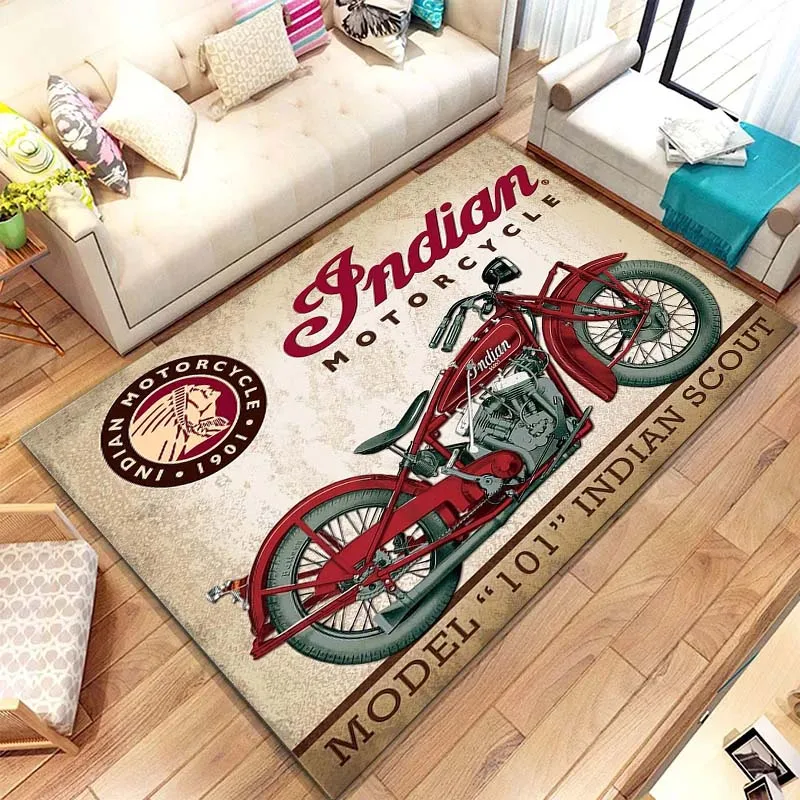 India-Vintage-Motorcycle-Logo-Print-Large-Carpet-Fashion-Home ...