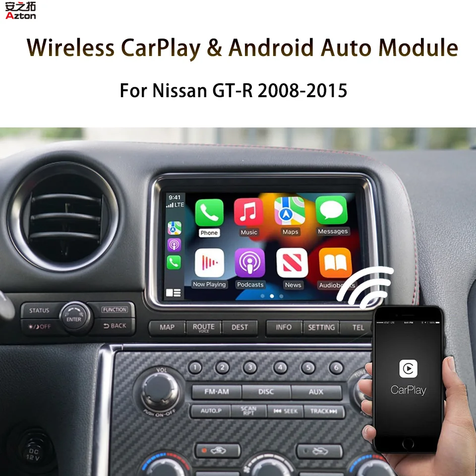 AZTON-Wireless-Apple-CarPlay-Device-for-Nissan-GT-R-2008-2015-IOS-Car ...