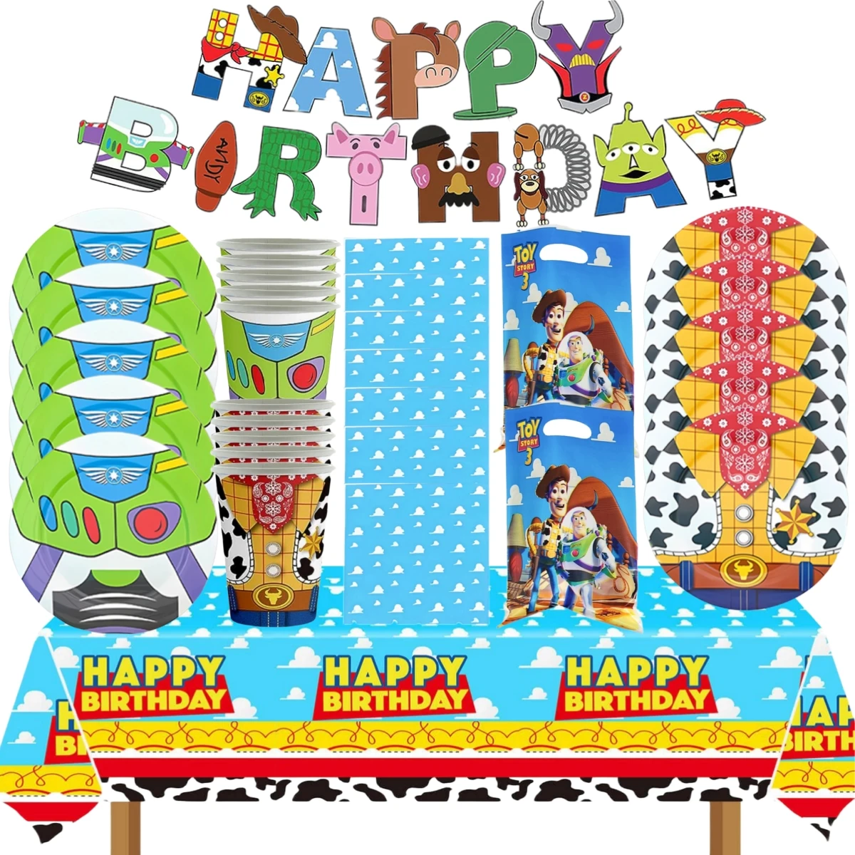 Disney Toy Story Woody Birthday Party Decoration Happy Birthday Banner ...