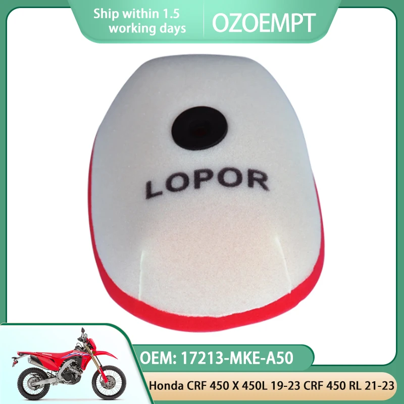 OZOEMPT DUAL-LAYER FOAM Motorcycle Air Filter Apply to Honda CRF 450 X ...