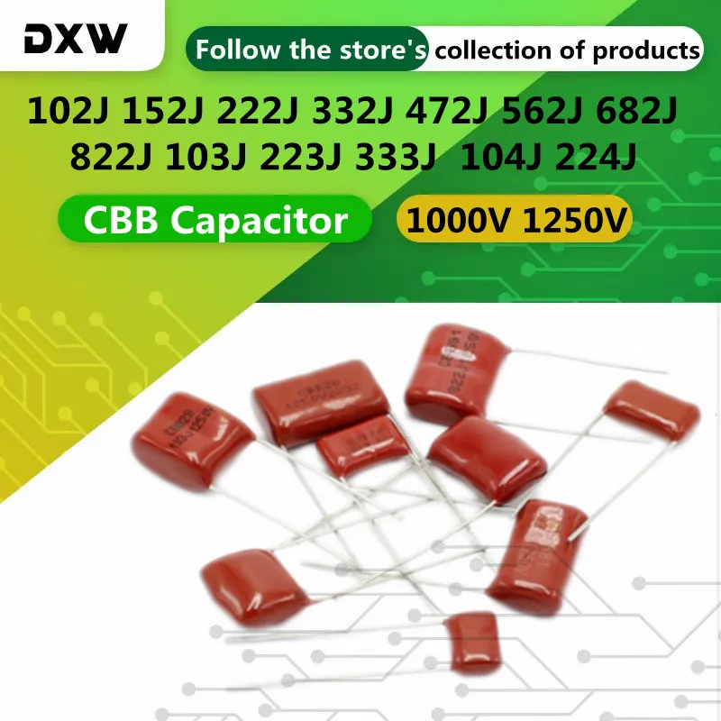 10pcs-Lot-CBB-Capacitor-1000V-1250V-224J-104J-102J-152J-222J-332J-472J ...