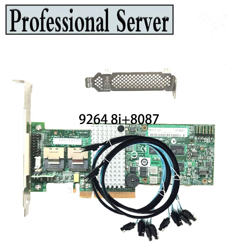 LSI 9264-8i 6GB PCI-E RAID CONTROLLER 256M+ 8087 to (4)7 -Pin SATA