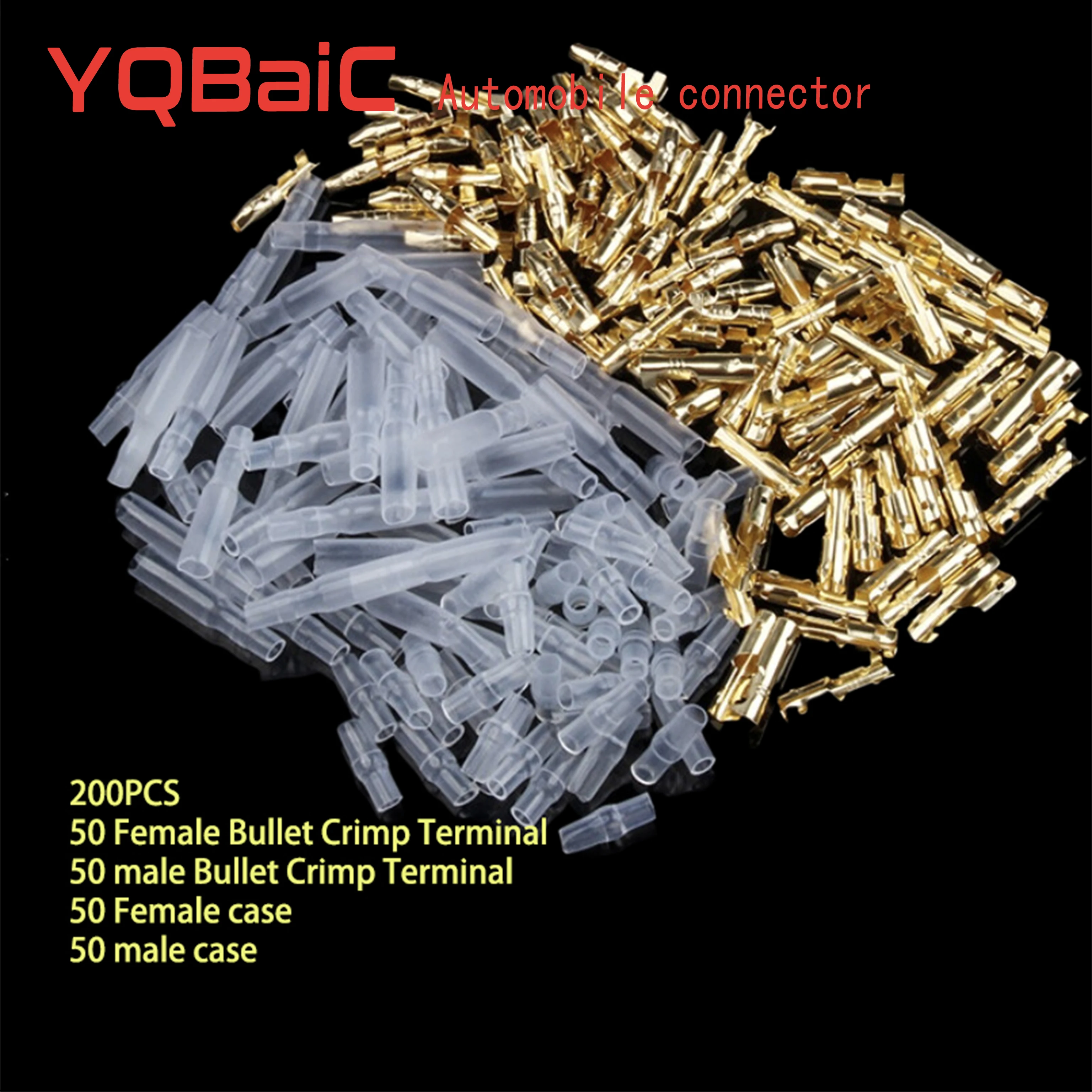 200PCS-Bullet-type-Electric-Terminal-Connector-Fittings-Wire-Male-And ...