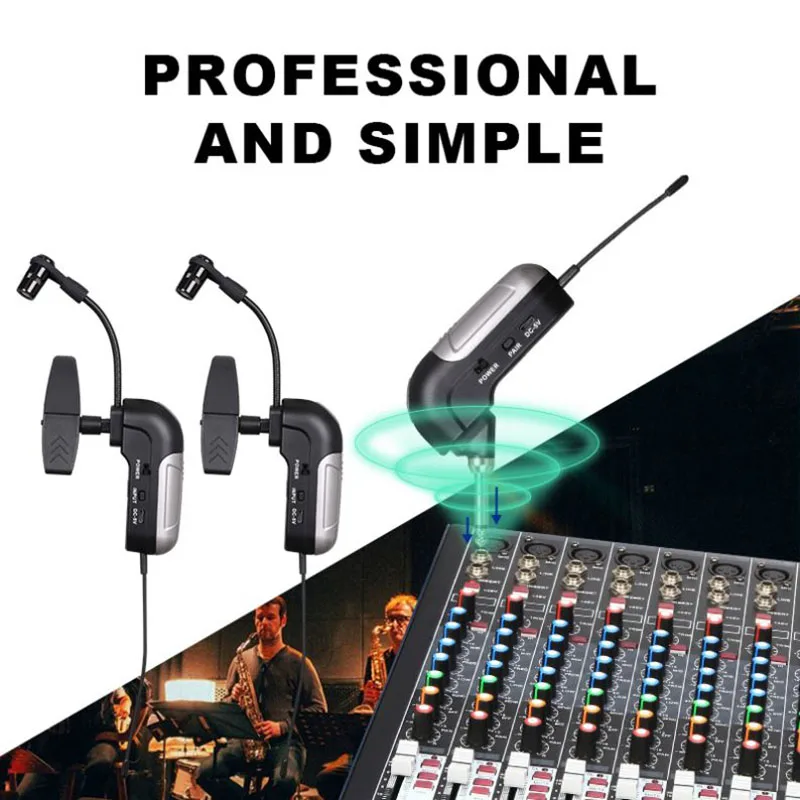 2-channel-wireless-microphone-system-for-musical-instrument-saxophone ...
