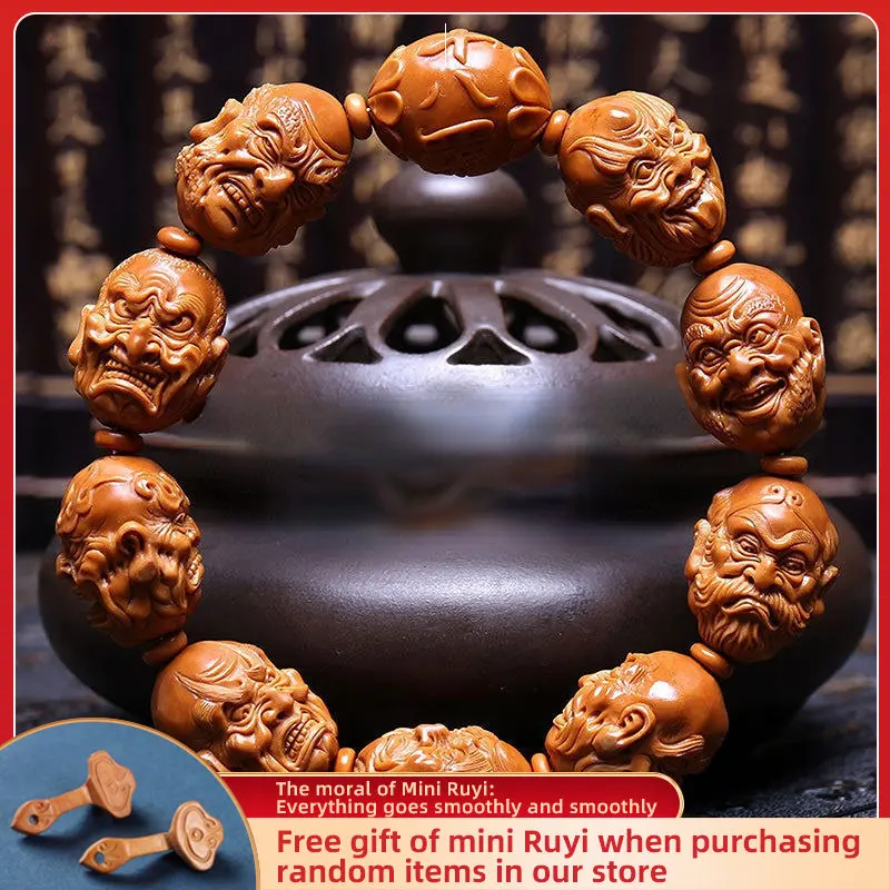 Amass-Fortunes-Olive-Core-Carving-The-Eighteen-Disciples-of-The-Buddha ...