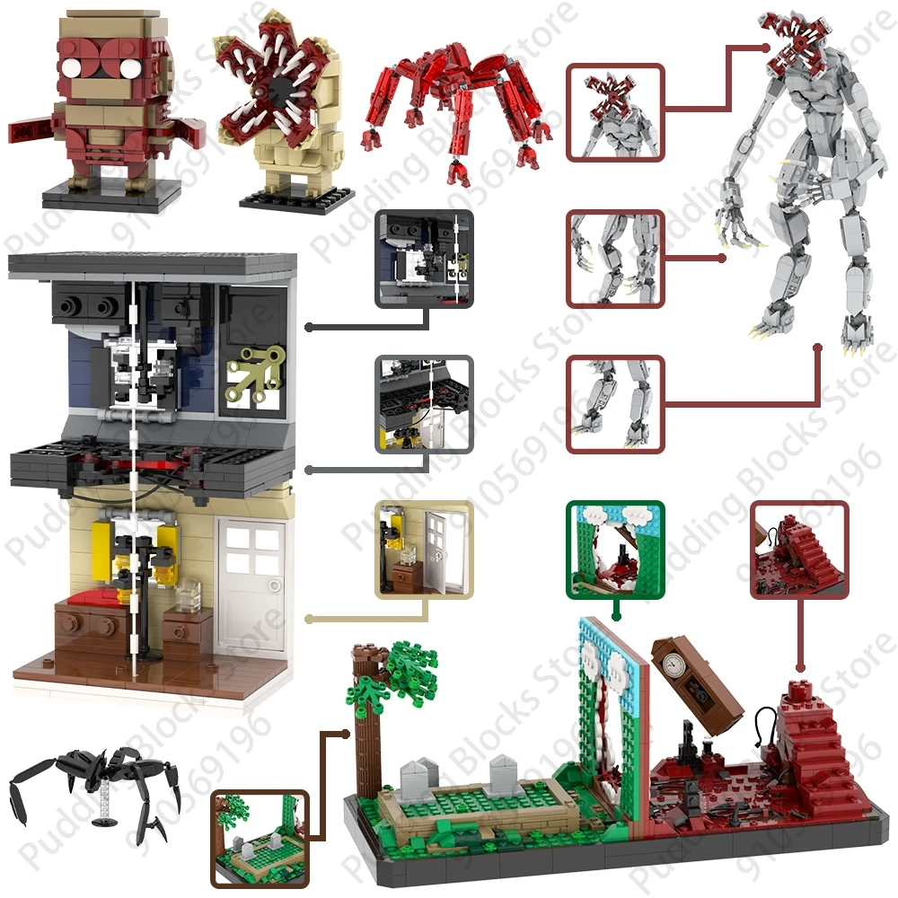 MOOXI MOC Horror Monster Action Figures Architecture Models Kits For ...