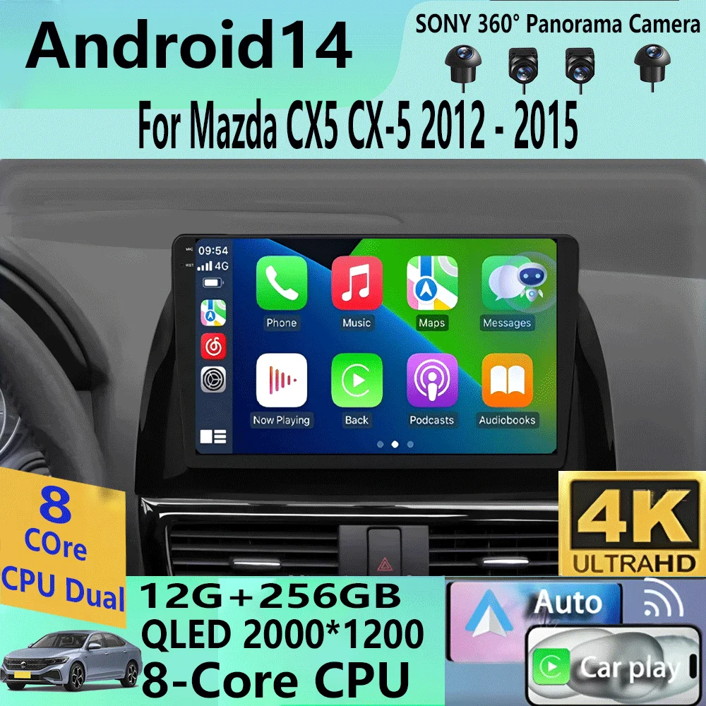 10.1"Android 14 Vedio player Car multimedia For Mazda CX5 CX-5 2012 ...