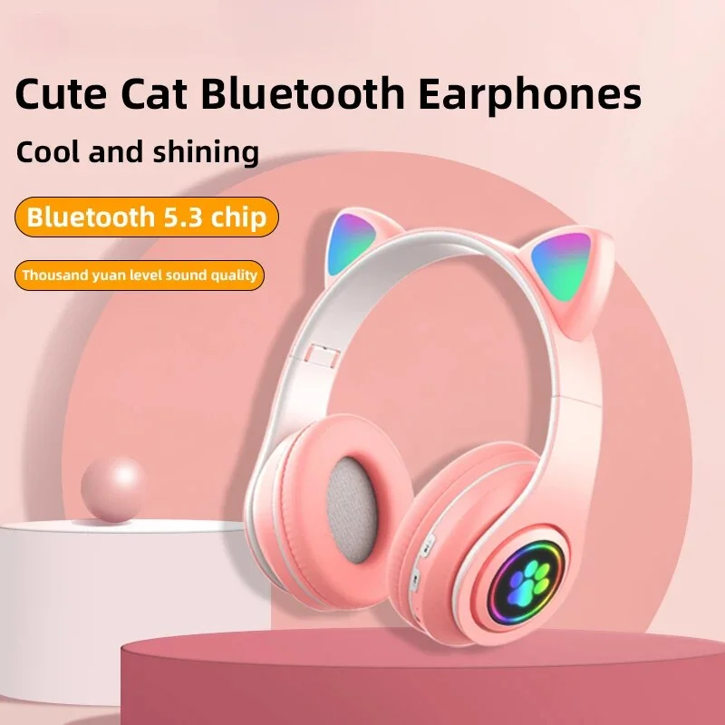 Cute-Cat-Wireless-Headphones-RGB-Cute-Cat-Ears-Headset-With-Microphone-Noise-Cancelling-Kid ...