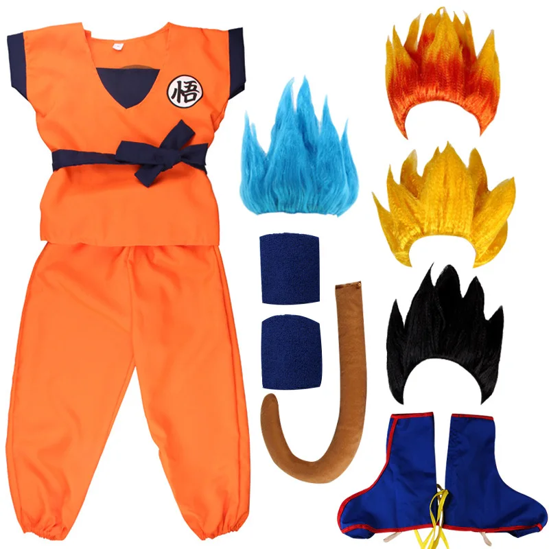 Disfraces-de-Cosplay-de-Son-Goku-para-adultos-y-ni-os-Top-pantal-n ...