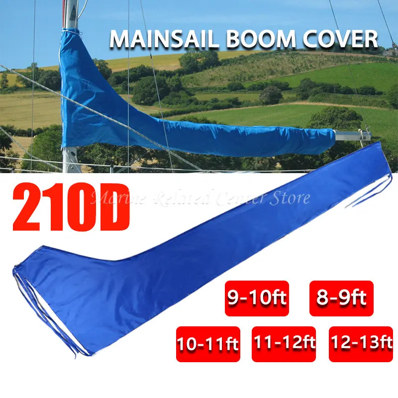 210D-Blue-Waterproof-Sail-Cover-Boat-Cover-Mainsail-Boom-Cover-8-9Ft-9 ...