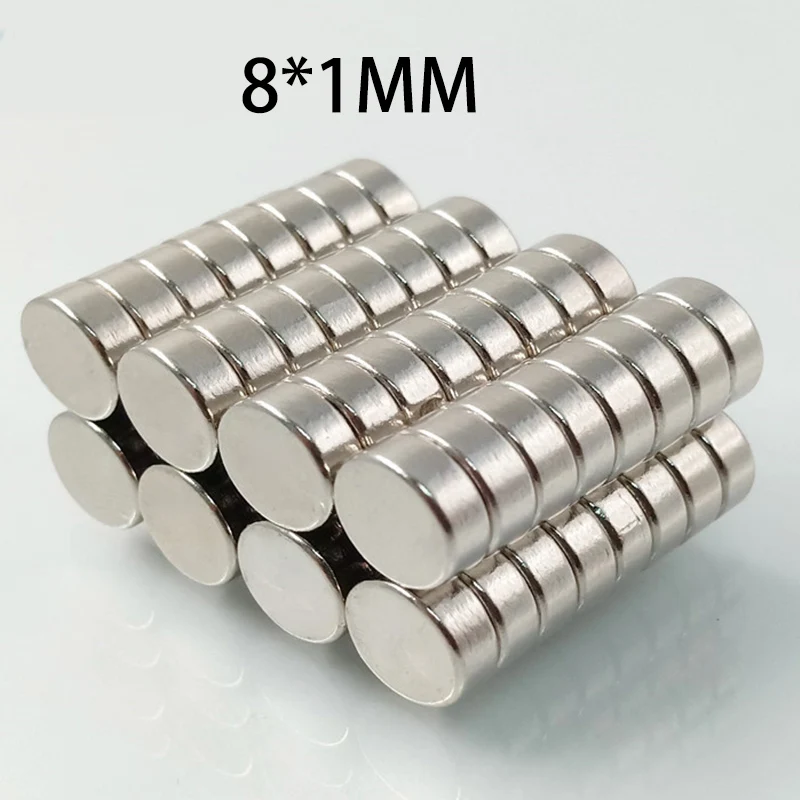 20/50/100pcs 8mm x 1mm Tiny Round Magnets - Thin & Strong Disc Magnets ...