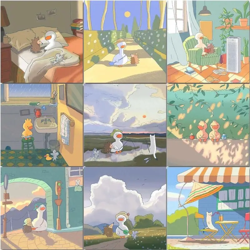 CHENISTORY-Cartoon-Pictures-By-Numbers-Duck-For-Kids-Drawing-On ...