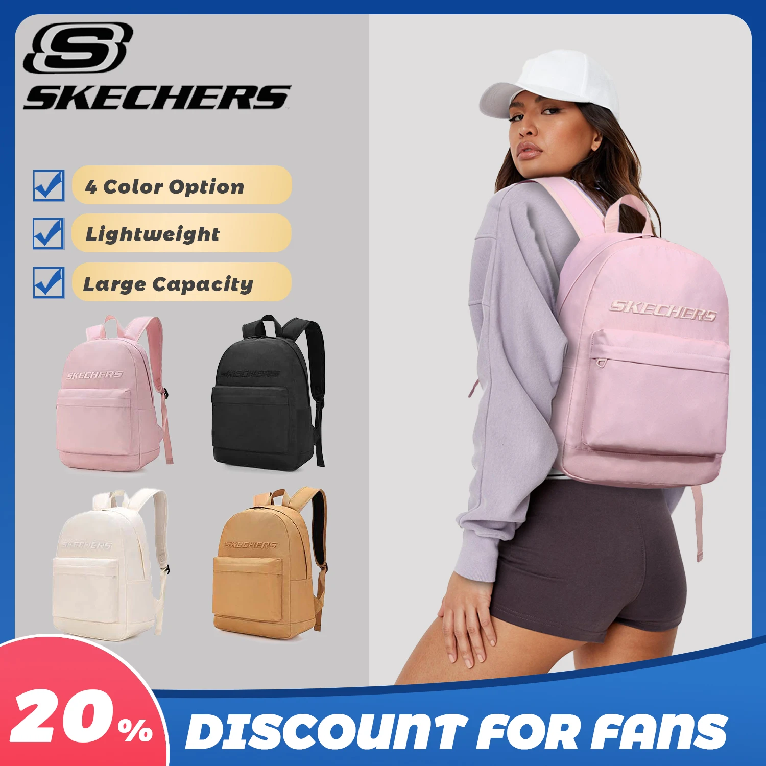 Skechers Lightweight Classic Backpack,water Resistant Casual Laptop ...