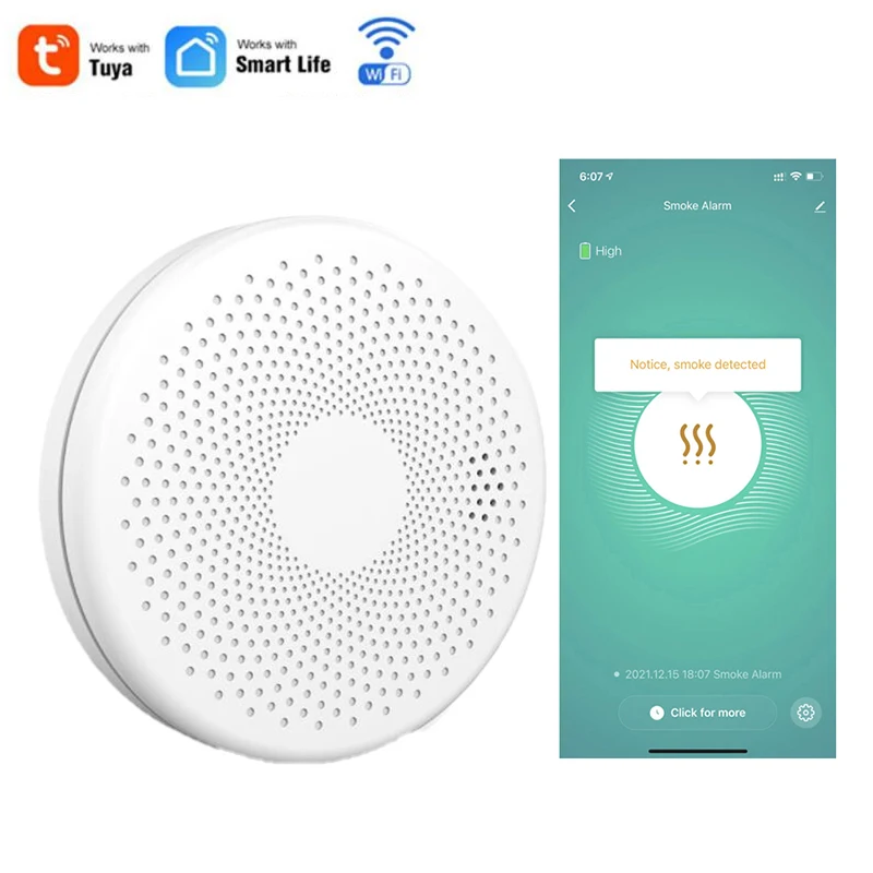 Aa Battery Power Tuya Wifi 2 In 1 Smoke Carbon Monoxide Combo Detector ...