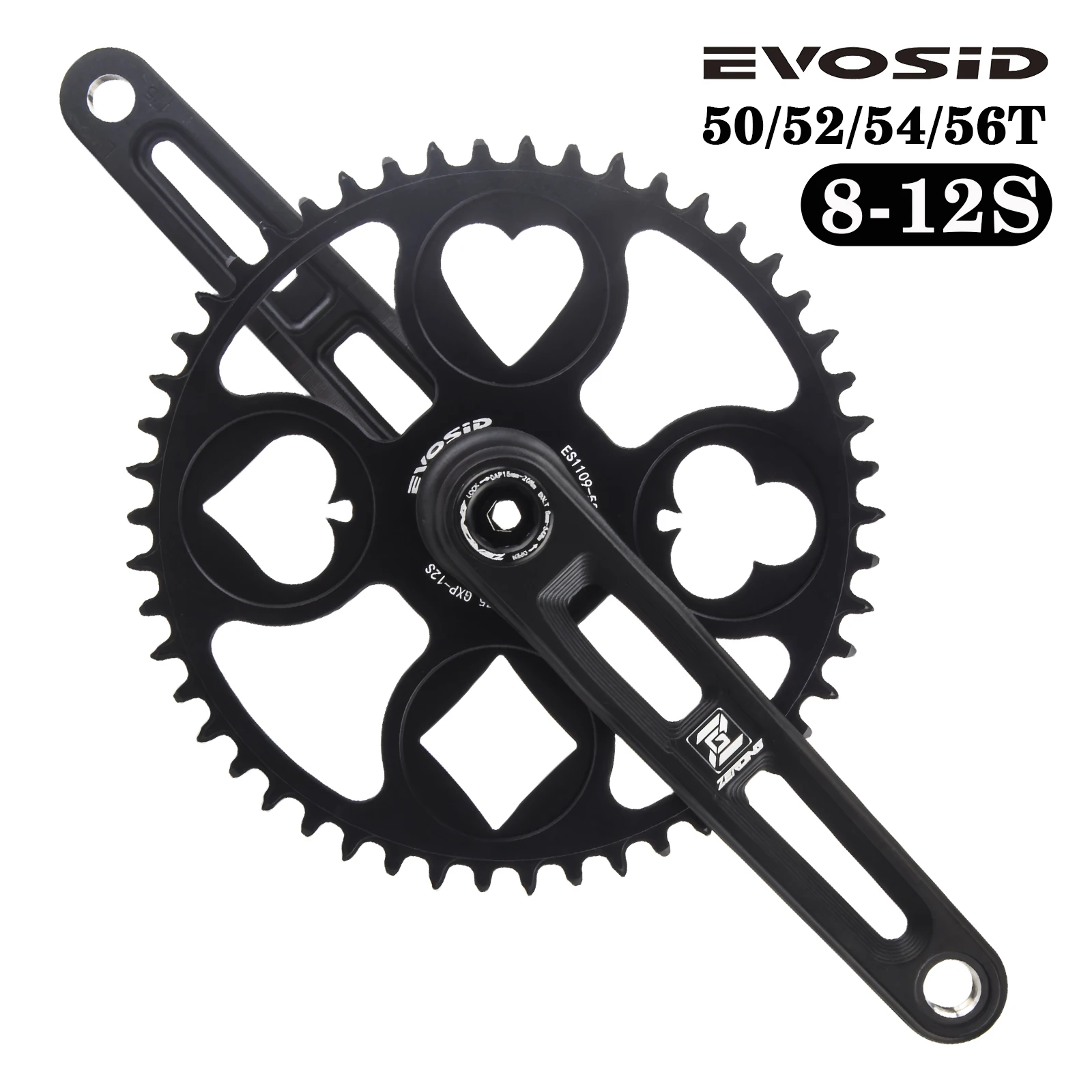 EVOSID-Poker-Folding-Bicycle-Crankset-12S-Chainring-52T-54T-56T-Narrow ...