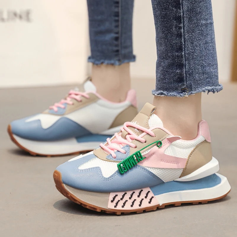 Women-Platform-Sneakers-Mixed-Colors-Design-Casual-Shoes-Trainers ...