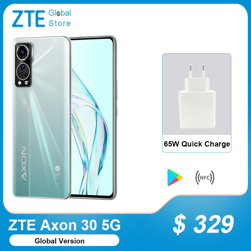 Global Version Zte Axon 30 5g Smartphone 8gb 128gb 6.92'' 120hz Amoled Display 16mp Under Screen ...
